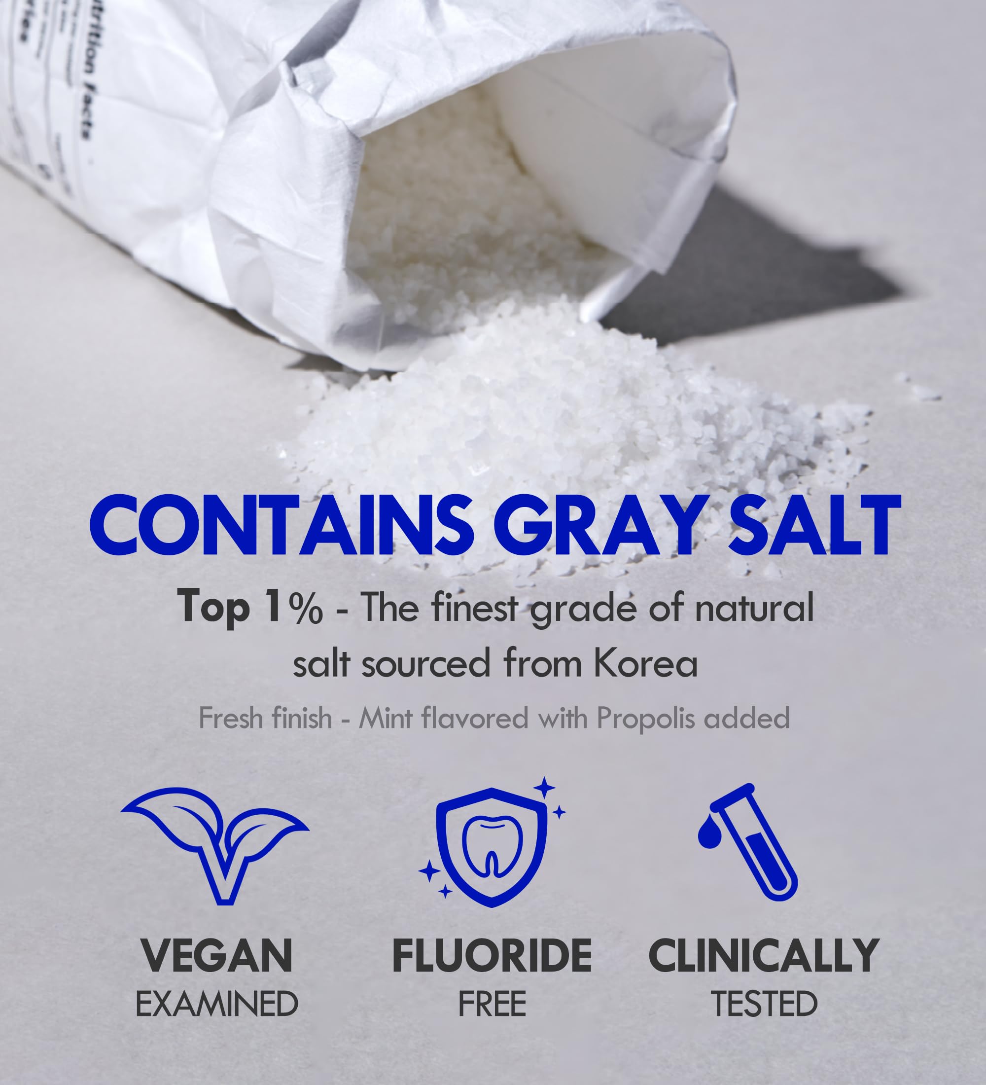 SALTRAIN Clean Breath Toothpaste with Gray Salt | Natural Toothpaste for Fresh Breath, Zero Cavity and Resilient Gums | Mild Scent, No Fluoride & Mint Flavored Toothpaste (Pack of 1)