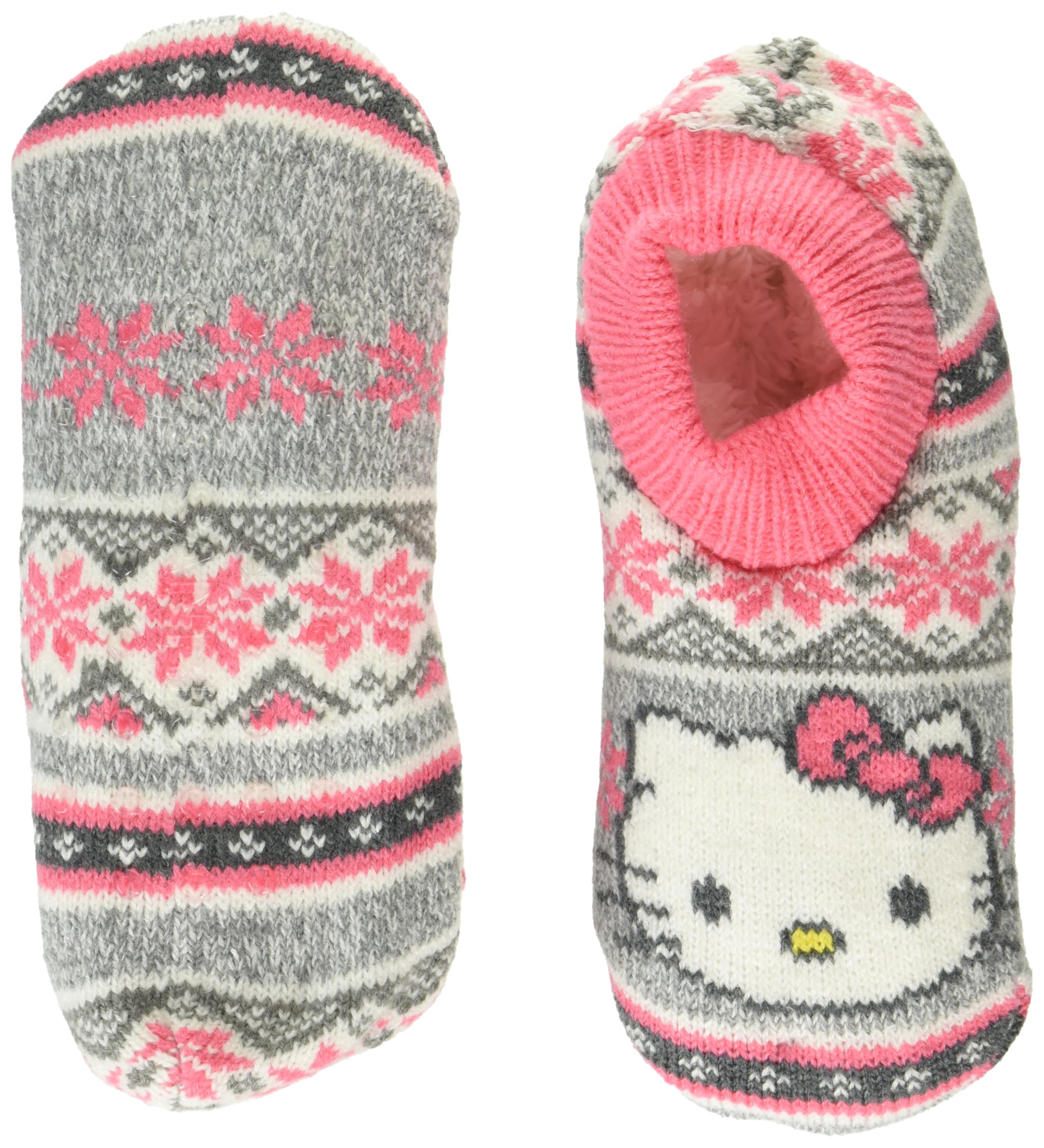 Hello Kitty Women's Holiday Single Cuffer Slipper Socks, Grey, 9-11