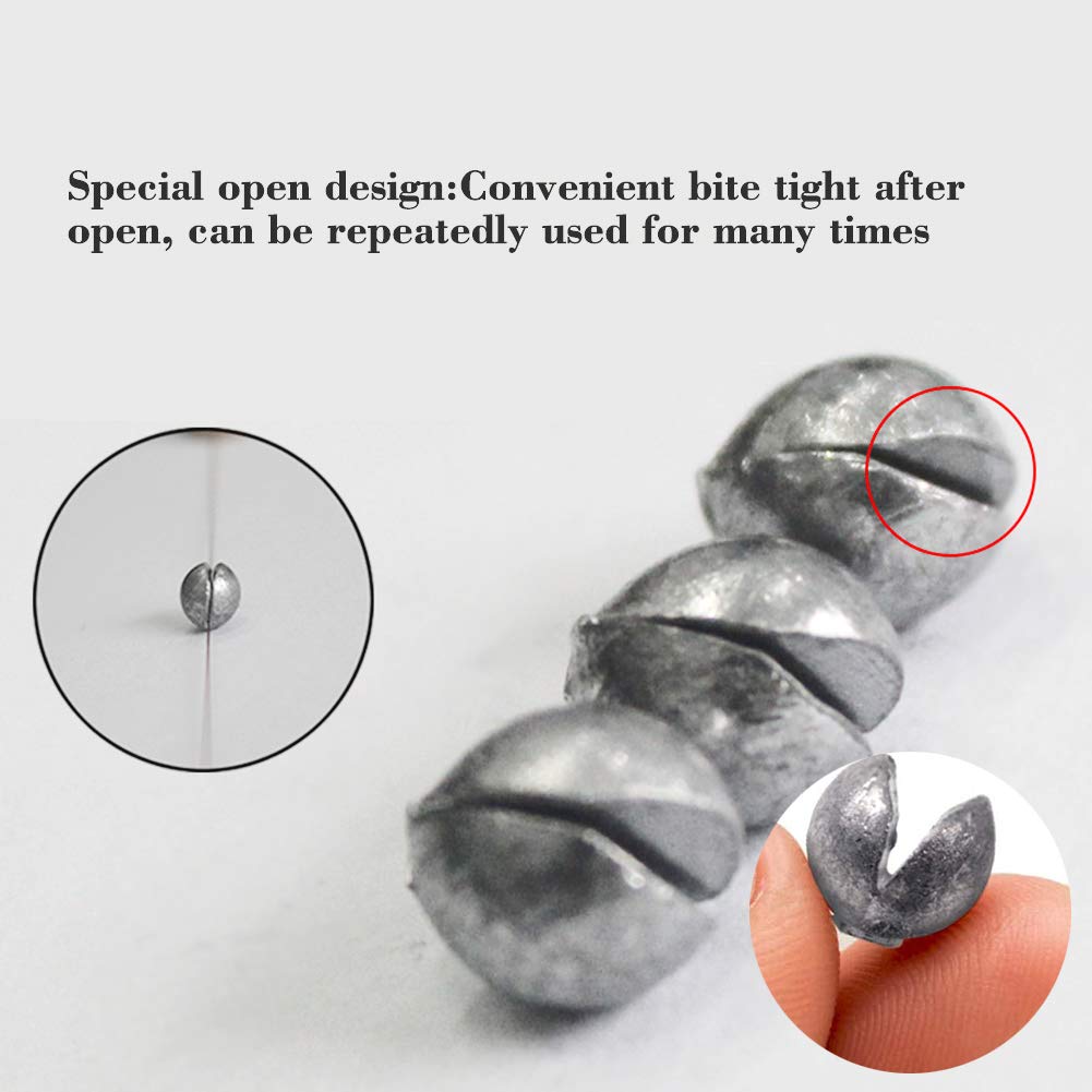 L PATTERN 500pcs Round Split Shot Sinker Removable Fishing Weight Sinkers Fishing Sinkers (1.2)