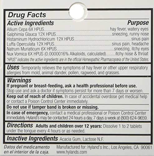 Hyland Allergy Seasonal Relief, 60 Count