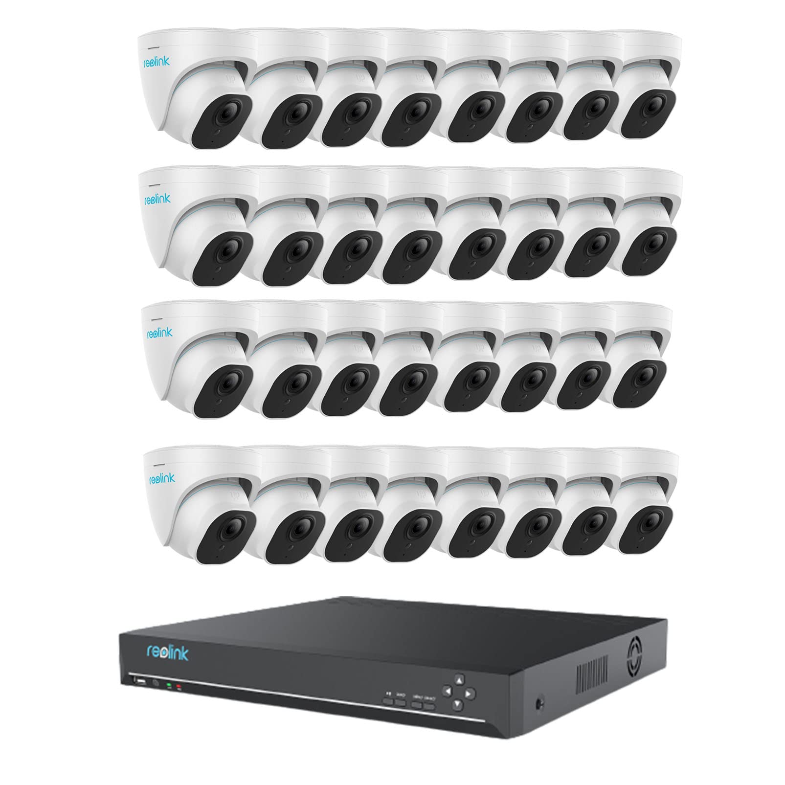 REOLINK 4K 36CH PoE Security Camera System, 32X RLC-822A PoE IP Outdoor Camera with 3X Optical Zoom, Smart Detection, Bundle RLN36 Reolink 36ch Network Video Recorder, 3 HDD Bays, No HDD Included