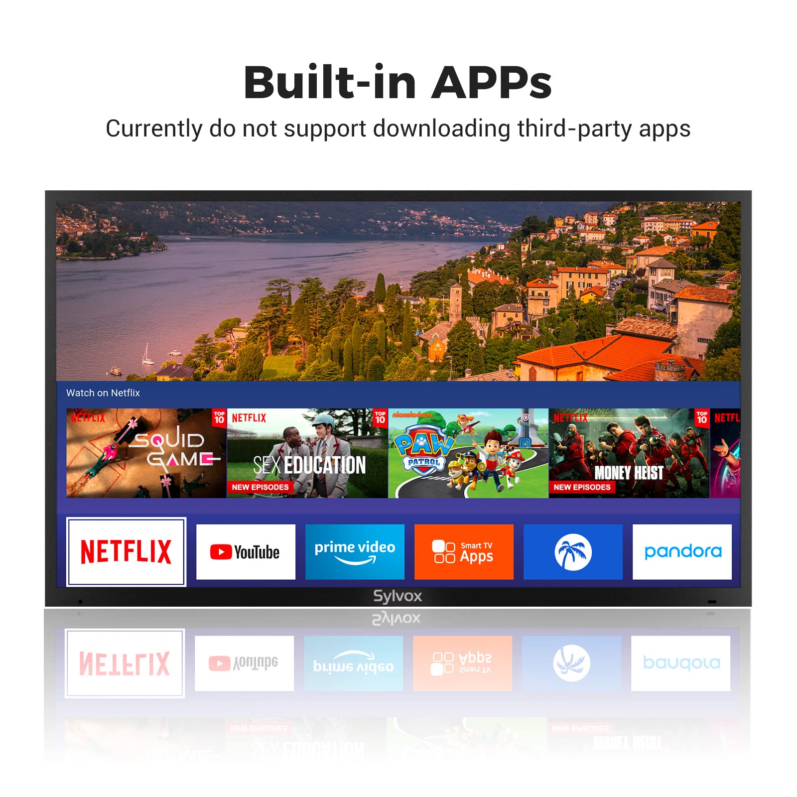 SYLVOX 43 inch Outdoor TV, Waterproof 4K Ultra HD HDR Smart TV with Bluetooth WiFi Function with Waterproof Wall Mount for Partial Sunshine Areas