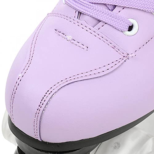YYW Roller Skates for Women Girls Classic Double-Row Roller Skates High-top PU Leather Roller Skate Shoes Indoor Outdoor Roller Skates Purple