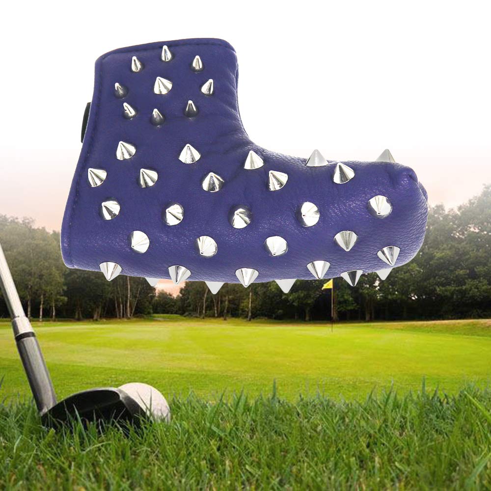 HISTAR 1pcs Golf Genuine Leather Blade Putter Cover for Odyssey Scotty Cameron (Blue)