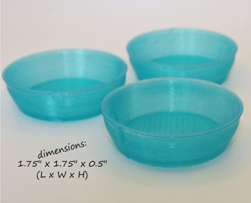 Stroodies 0.5oz Crested Gecko Bowls | Multi-Color |12-pack | (Multiple Colors (Aqua, Champagne, Clear, & Jadeite)