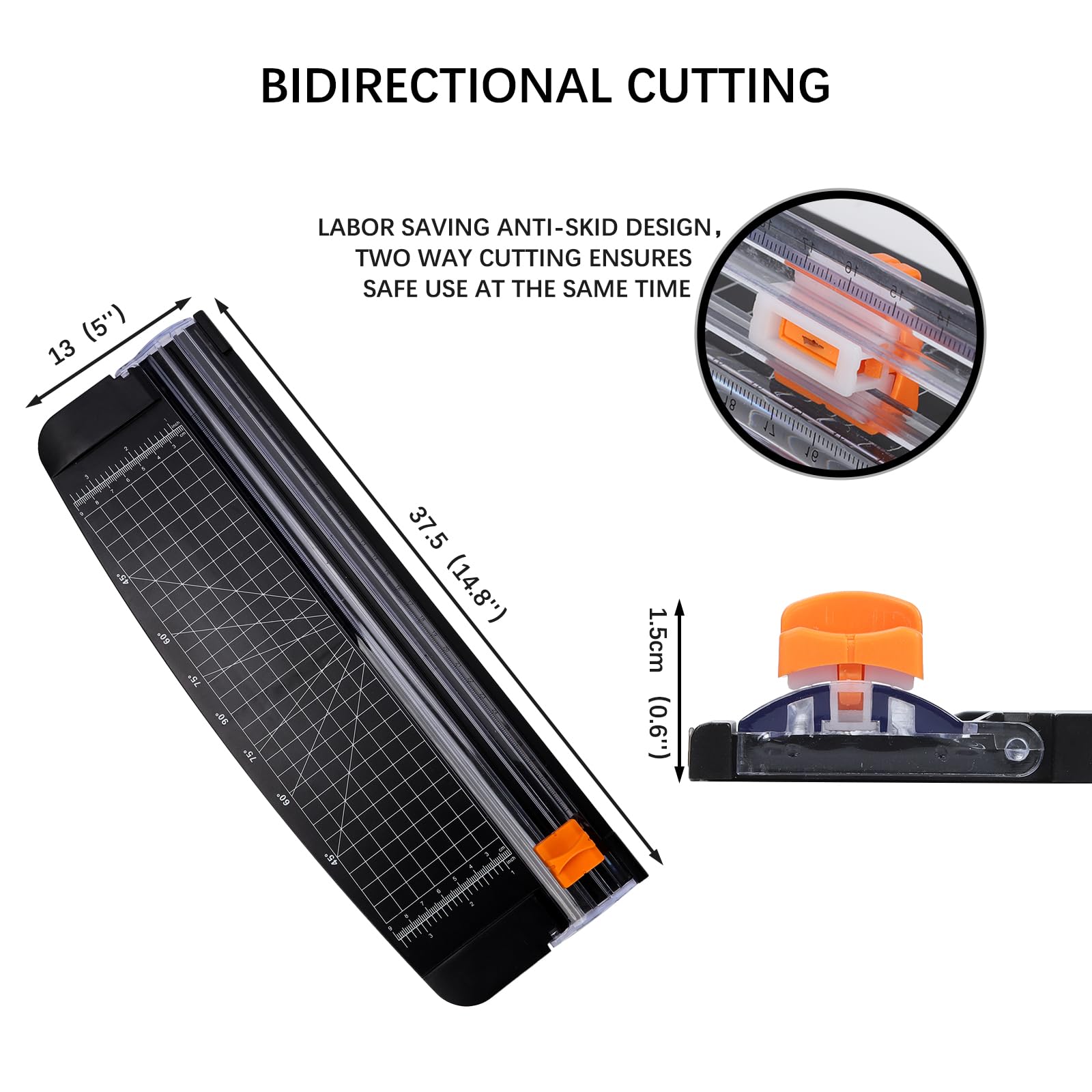 TCHENSWZ A4 Paper Cutter,Portable Paper Trimmer,12 Inch Paper Slicer Scrapbooking Tool with Automatic Security Safeguard and Side Ruler for Craft Paper, Coupon, Label and Cardstock, Black