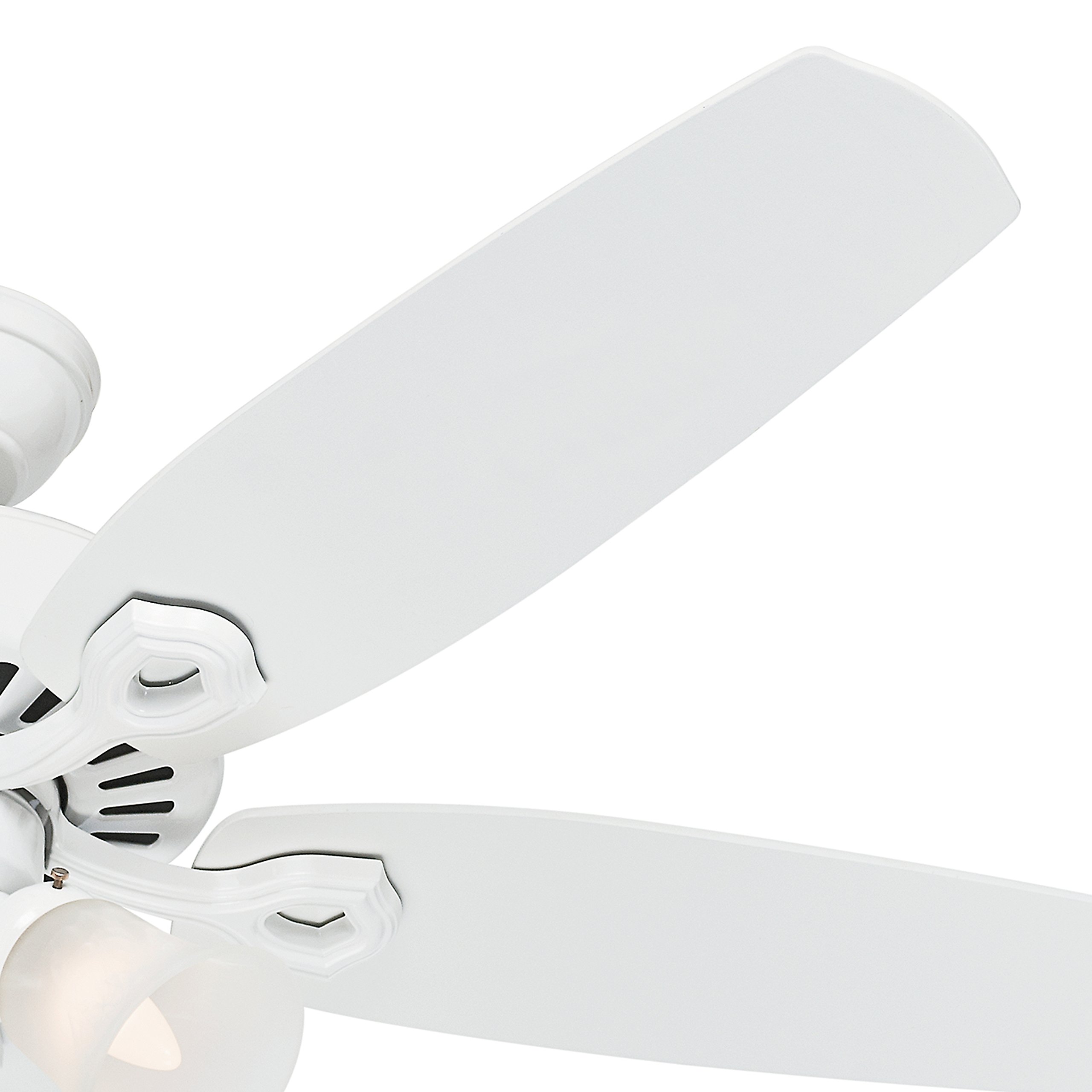 Hunter 52in Snow White Ceiling Fan - Three-Light Fitter with Swirled Marble Glass (Renewed)