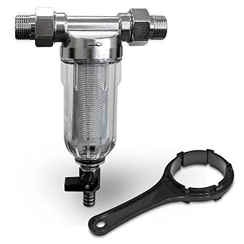 Reusable Whole House Spin Down Sediment Water Filter. Prefilter Removes Sediment, Rust, Sand from Water, 40 Micron, ¾ or 1 Inch Inlet/Outlet, by Ronaqua WELL-MATCHED with WSP-50, HQ-180ZA-50