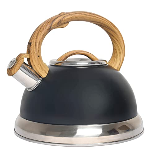 Starbbq 3.2 Quart Whistling Tea kettle for Stove Top, Stainless Steel Teapot for Stove Top with Handle and One-Touch Open and Close Button