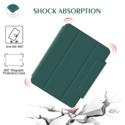 OYEEICE Hybrid Case for iPad 10.2 inch 9th / 8th / 7th Generation(2021/2020/2019), Magnetic Detachable Rotatable Cover with PU Leather, Hard Back Shell, Auto Sleep/Wake, Support Pencil 2, Teal