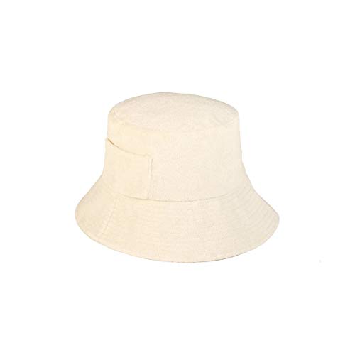 Lack of Color Women's Wave Solid Color Terrycloth Bucket Hat (Beige Terry, Medium/Large)