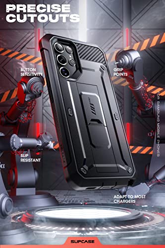 SUPCASE Unicorn Beetle Pro Series Case for Samsung Galaxy S22 Ultra 5G (2022 Release), Full-Body Dual Layer Rugged Belt-Clip & Kickstand Case Without Built-in Screen Protector (Black)