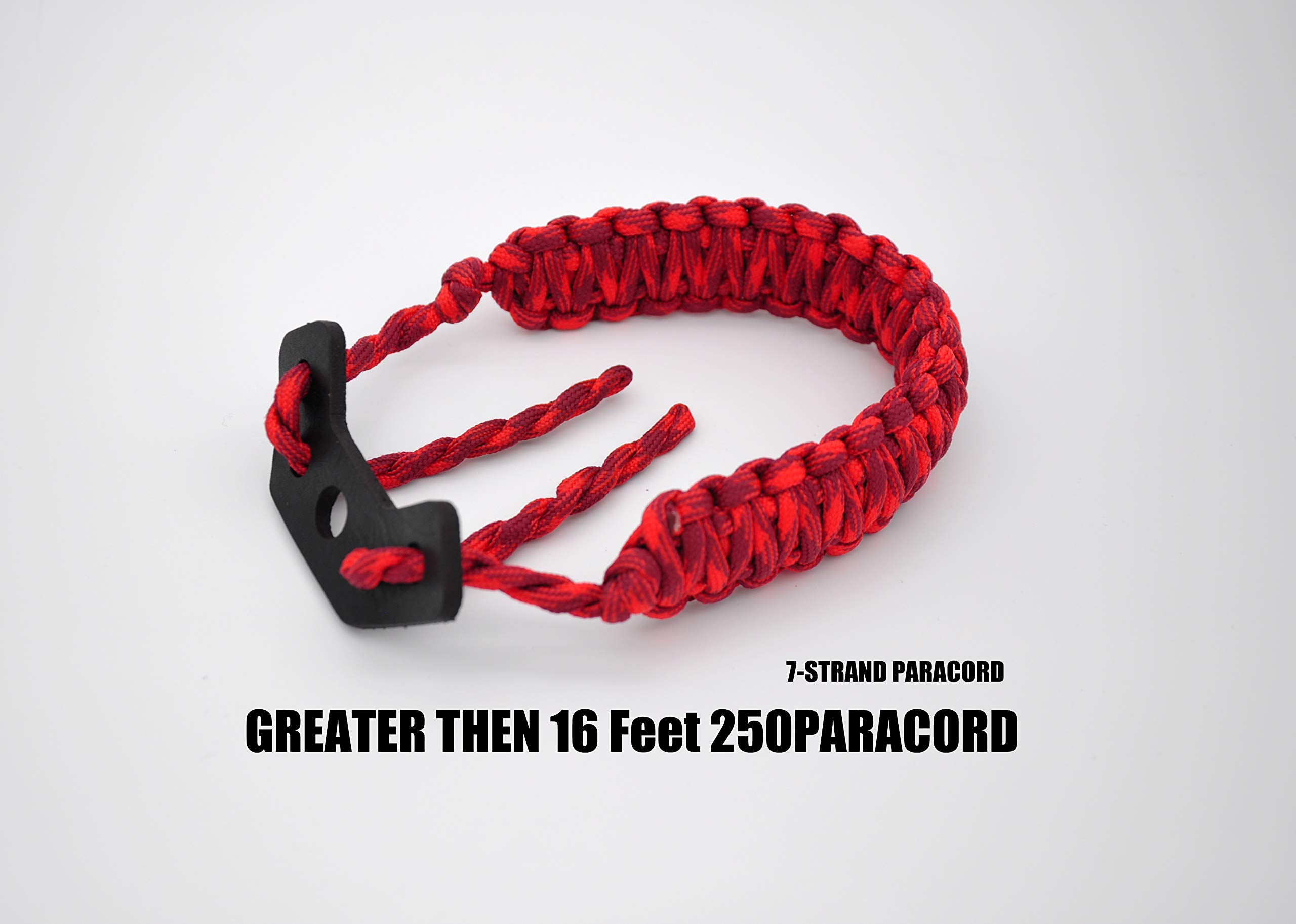 HZUTUZH Bow Archery Wrist Sling 250 Paracord - Multi Functional Survival Compound Bow Wrist Sling for Hunting & Shooting - No Stabilizer Needed - Successive Length Greater Then 20 Feet (RED)