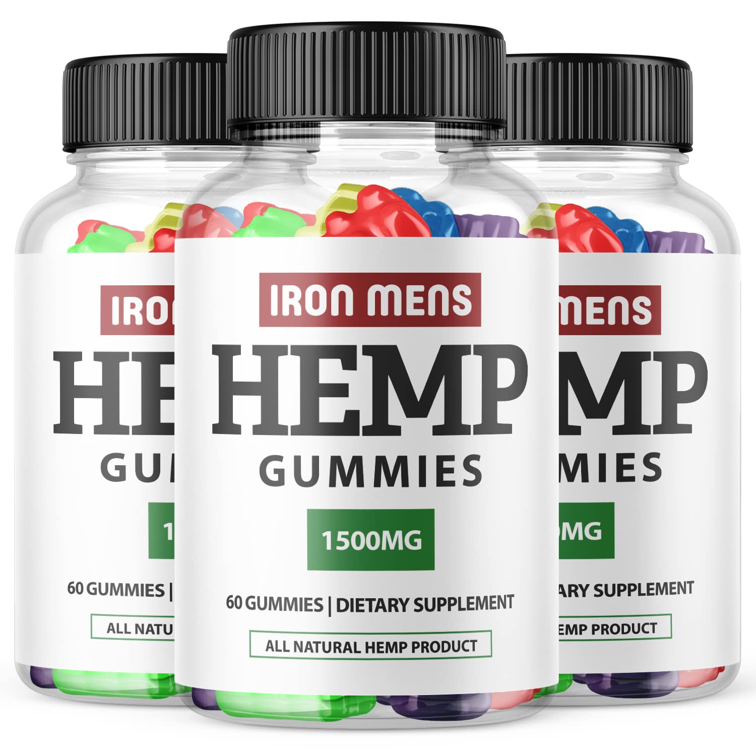 Iron Mens Hemp Gummies - Iron Mens Hemp Gummies with Hemp Extract - Iron Mens Hemp Gummy Multivitamin Advanced Formula Supplement (3 Pack)