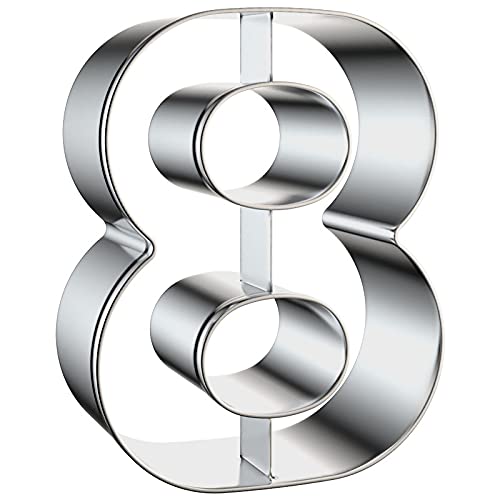 Number Cookie Cutters Set Large 3 Inches - 9 Pieces Stainless Steel Numbers/Numeral/Numeric Shapes Biscuits Sugar Fondant Cake Decorating Tools for Kitchen Baking Halloween Christmas Easter Party