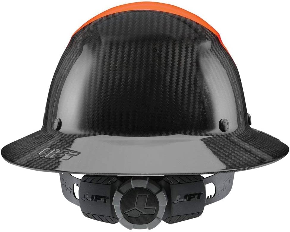 LIFT Safety DAX Fifty 50 Carbon Fiber Full Brim Hardhat (Orange)