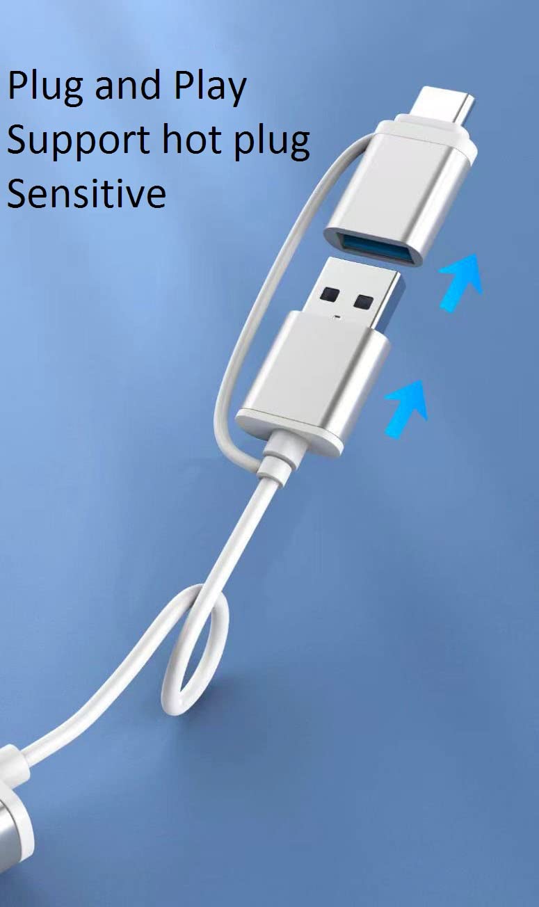 USB C to USB Hub 4 Ports, Siawclub USB 3.0 Hub with a Type C to USB Adapter, Thunderbolt 3 to USB Hub Compatible with Thunderbolt 4 MacBook Pro, Pad Pro, Mac, Surface, Grey