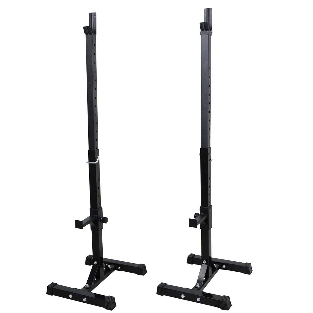 Hype Pair of Adjustable Rack Sturdy Steel Squat Barbell Bench Press Stands Gym/Home