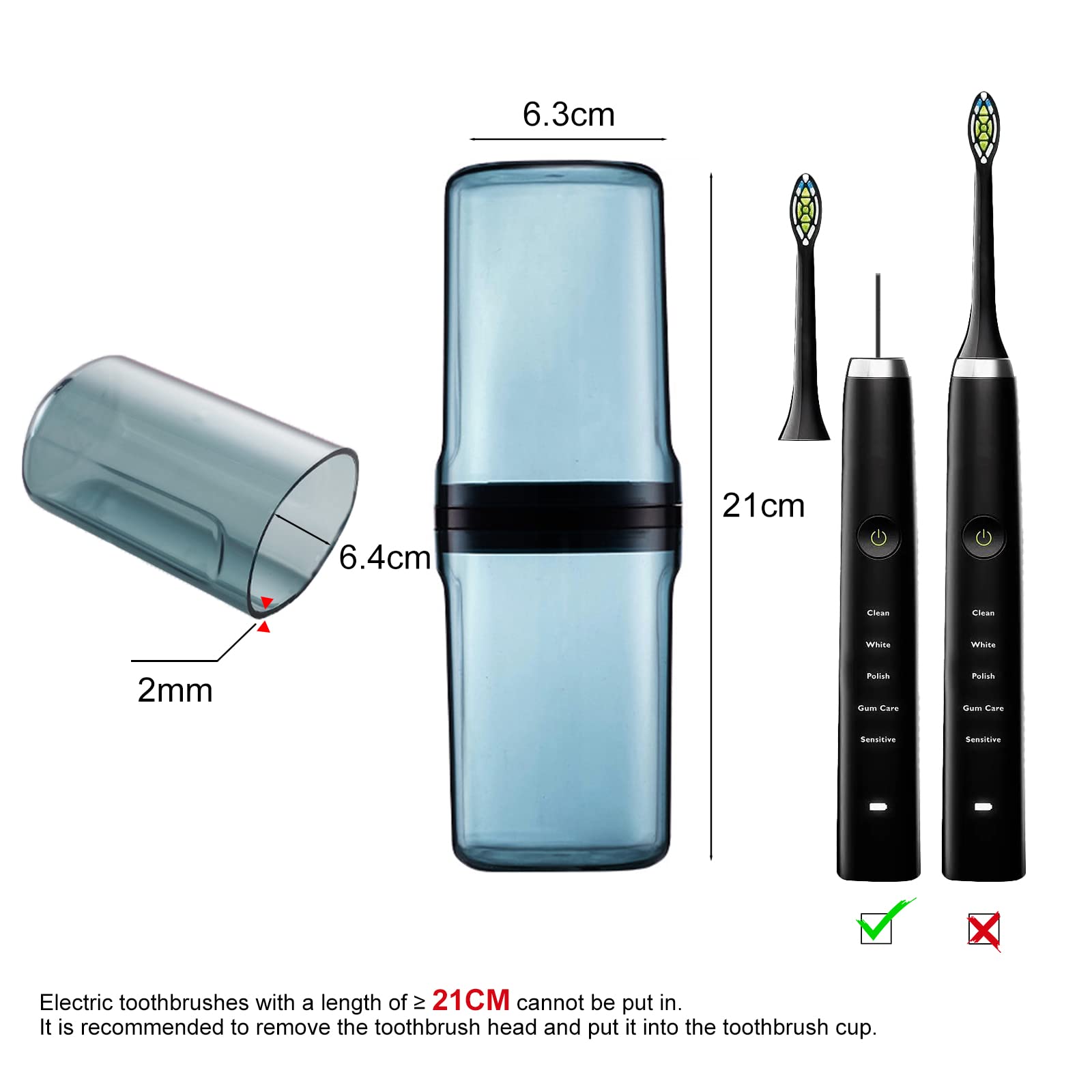 TABITORA 2 Pack Toothbrush Travel Case, Portable Travel Wash Cup, Portable Travel Toothbrush Holder for for Trips and Daily Use Red