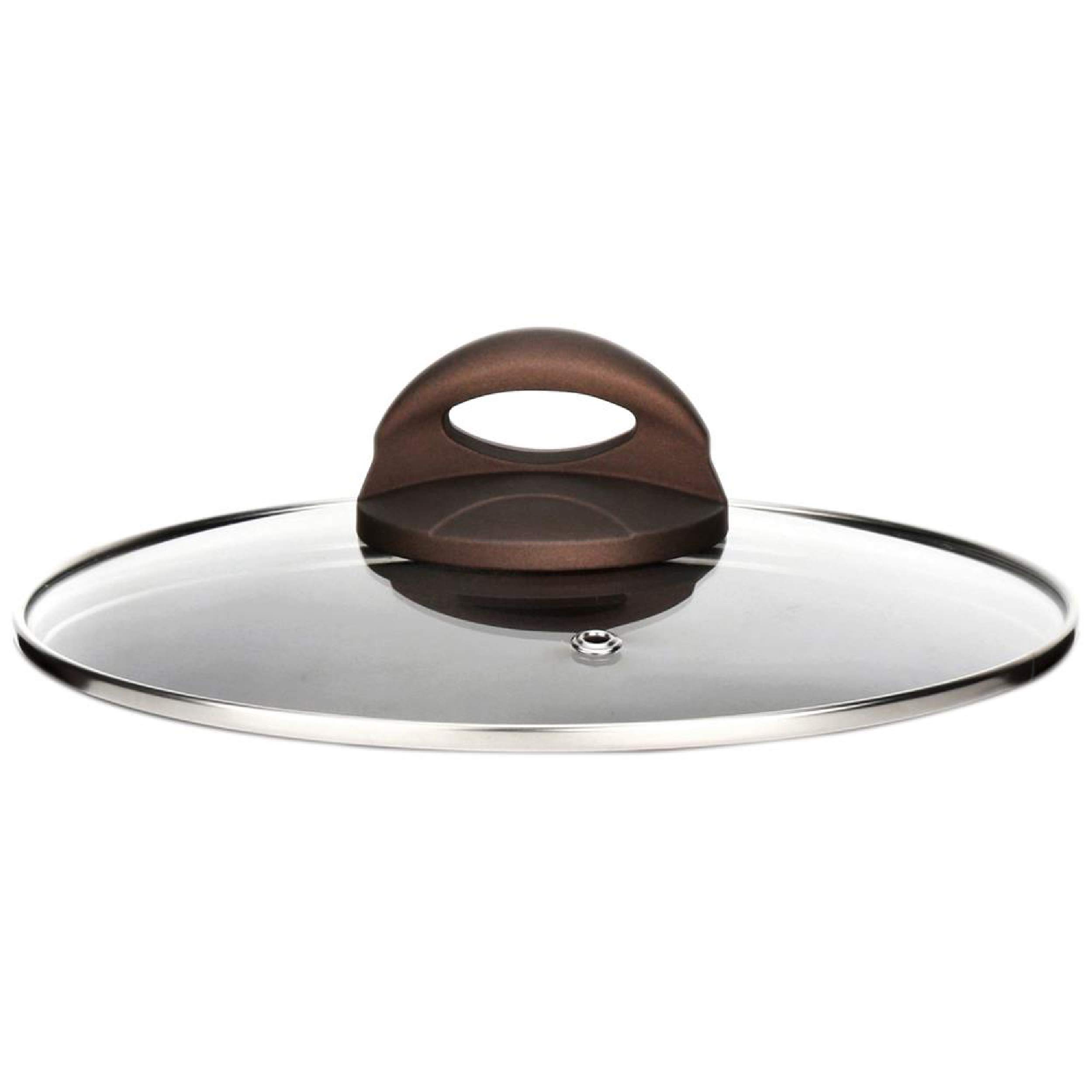 NutriChef " Dutch Oven Pot Lid - See-Through Tempered Glass Lids (Works with Model: NCCW12BRW)"