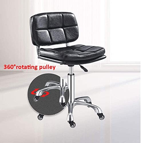 Swivel Bar Stool Therapy Stool on Wheel,Physique Saddle Stool with Blue PU Synthetic Leather Seat,Adjustable Height 48-58 cm,Supported weight 160 Kg,Stool Chair Officefor Beauty Salon Kitchen Spa,Adju