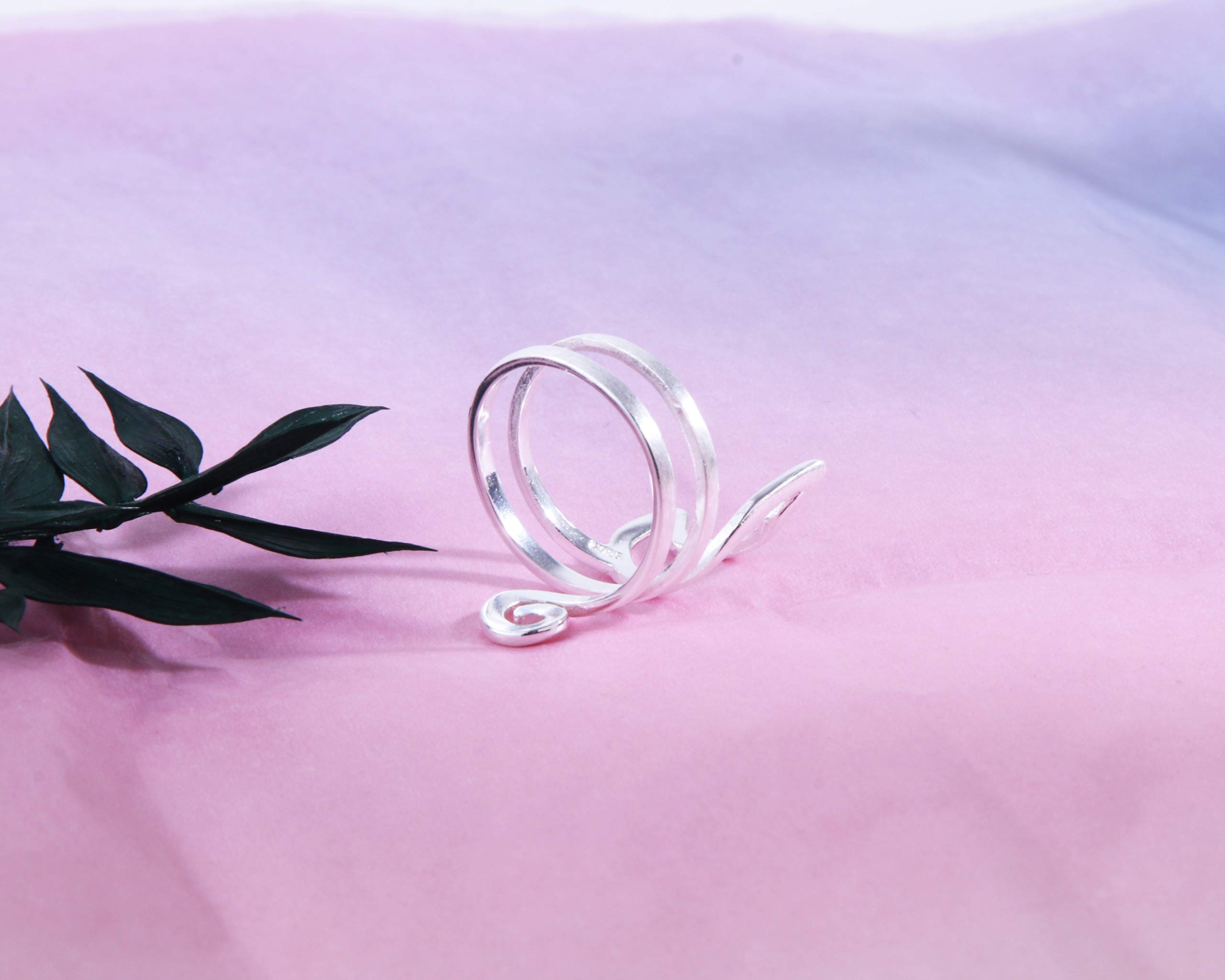 Helen de Lete Innovative Lovely Cat Kitty Sterling Silver Ring L Size