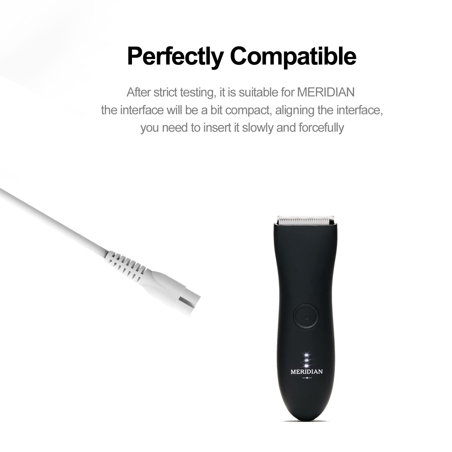 Replacement Power Cord for Meridian Electric Shaver Trimmer with 3.3Ft Charger Cable White