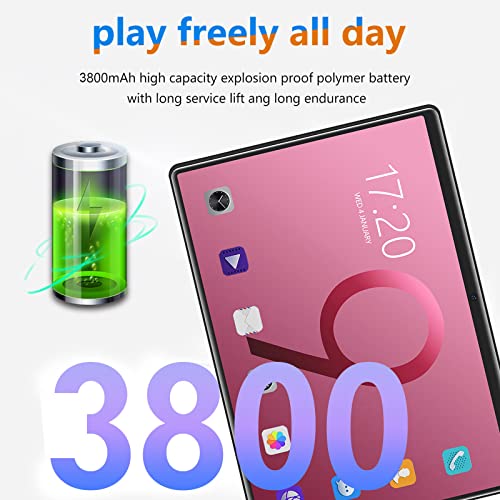 Tablet Android All-New Fire, 10.1-inch Ultra-Thin IPS HD Display Tablets PC, 10 Core Processor, 1GB +16GB, Dual Camera Smart Tablet, Voice Call WiFi Blue-Tooth Tablet Gift for Kids & Friends (Gold)