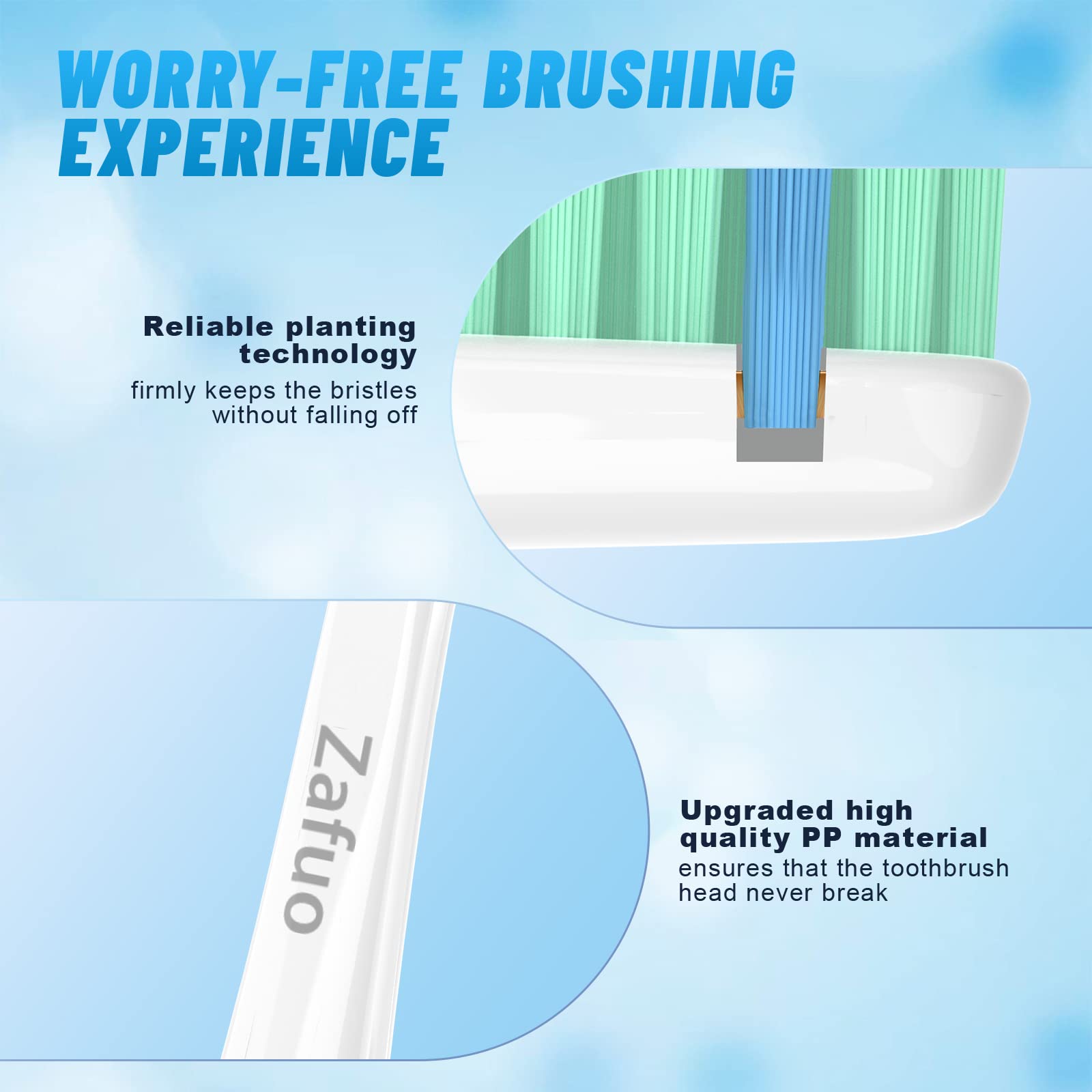 Replacement Heads for Philips Sonicare Toothbrush E-Series, Perfectly Compatible with Phillips Sonic Care Screw-on Toothbrushes, 6 Pack