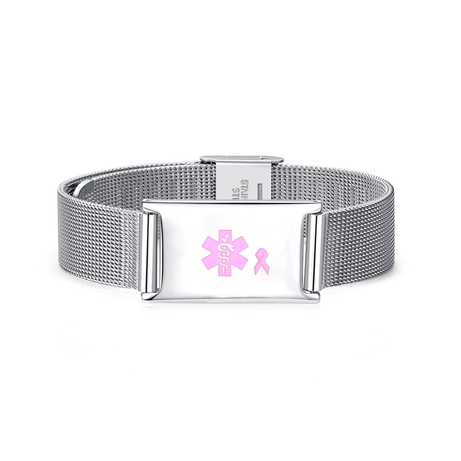 LinnaLove Lymphedema Alert Bracelets No Needle or BP Bracelets Stainless Steel Medical Bracelets for Women (Customize)