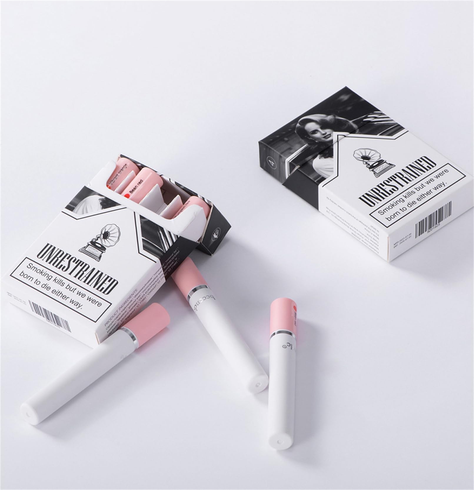 Lana Del Rey Glossy Lip Tint Set With 4 Cigarette-Shaped Lipsticks - Long Lasting, Waterproof, Matte Lip Color