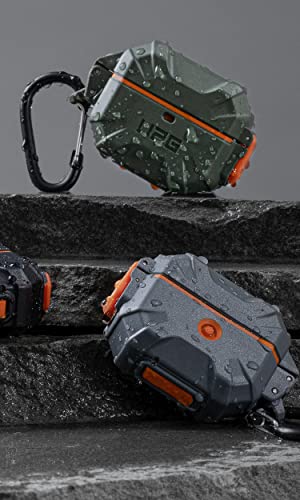 URBAN ARMOR GEAR UAG Designed for AirPod Case Silver Orange (3rd Generation, 2021) Durable Protective Soft-Touch Silicone with Detachable Carabiner, Pathfinder