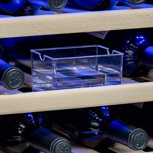 NewAir 24” 46 Wine Bottle Cooler | Dual Zone Cooling 40-66 Degrees Wine Fridge | Stainless Steel With Quiet Compressor And Removable Beech Wood Shelves NWC046SS01