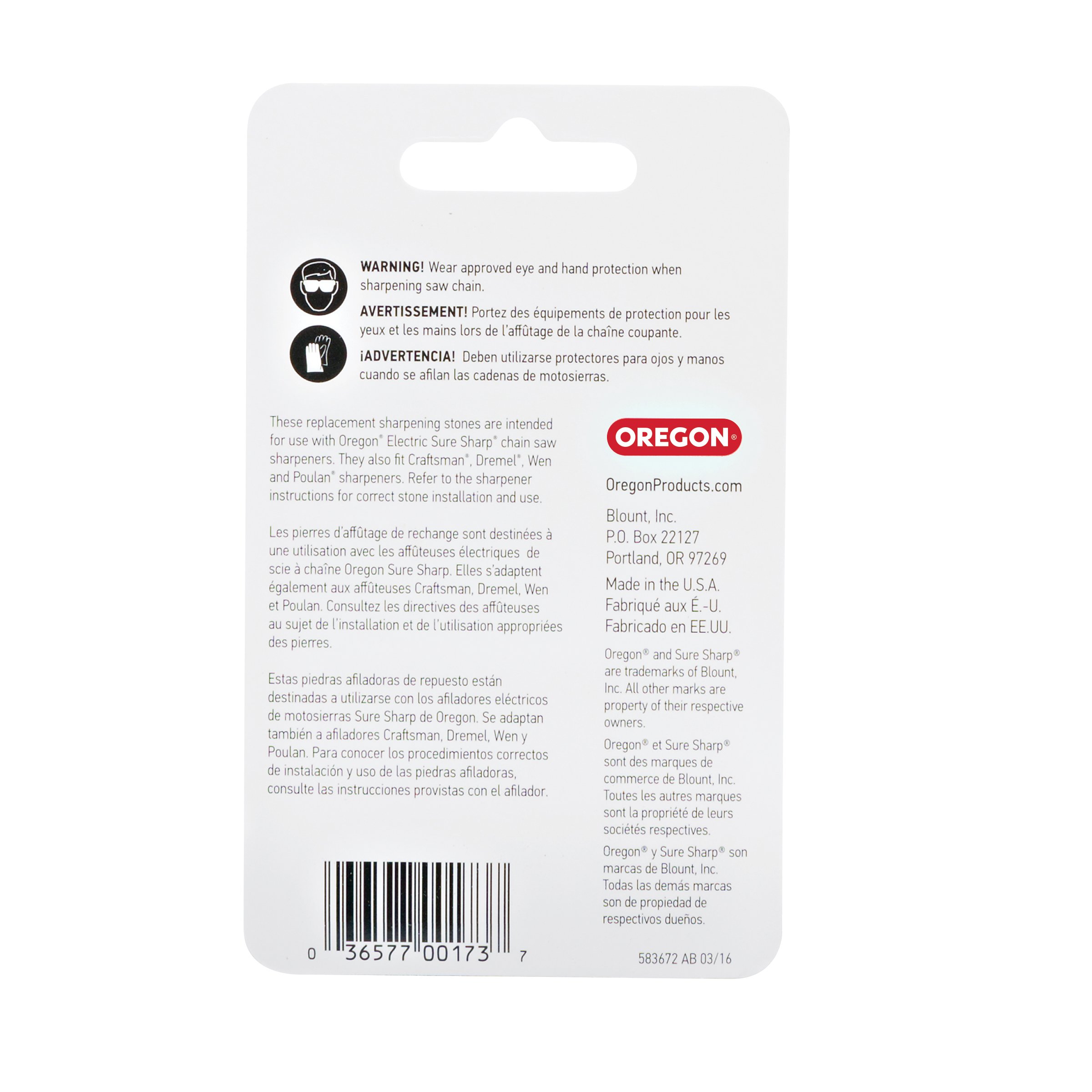 Oregon 28841 7/32-Inch Electric Sure Sharp Replacement Sharpening Stones,WHITE , RED