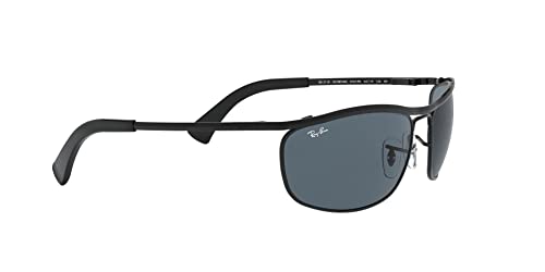 Ray-Ban RB3119 Olympian Rectangular Sunglasses, Demi Gloss Black/Black/Blue, 62 mm