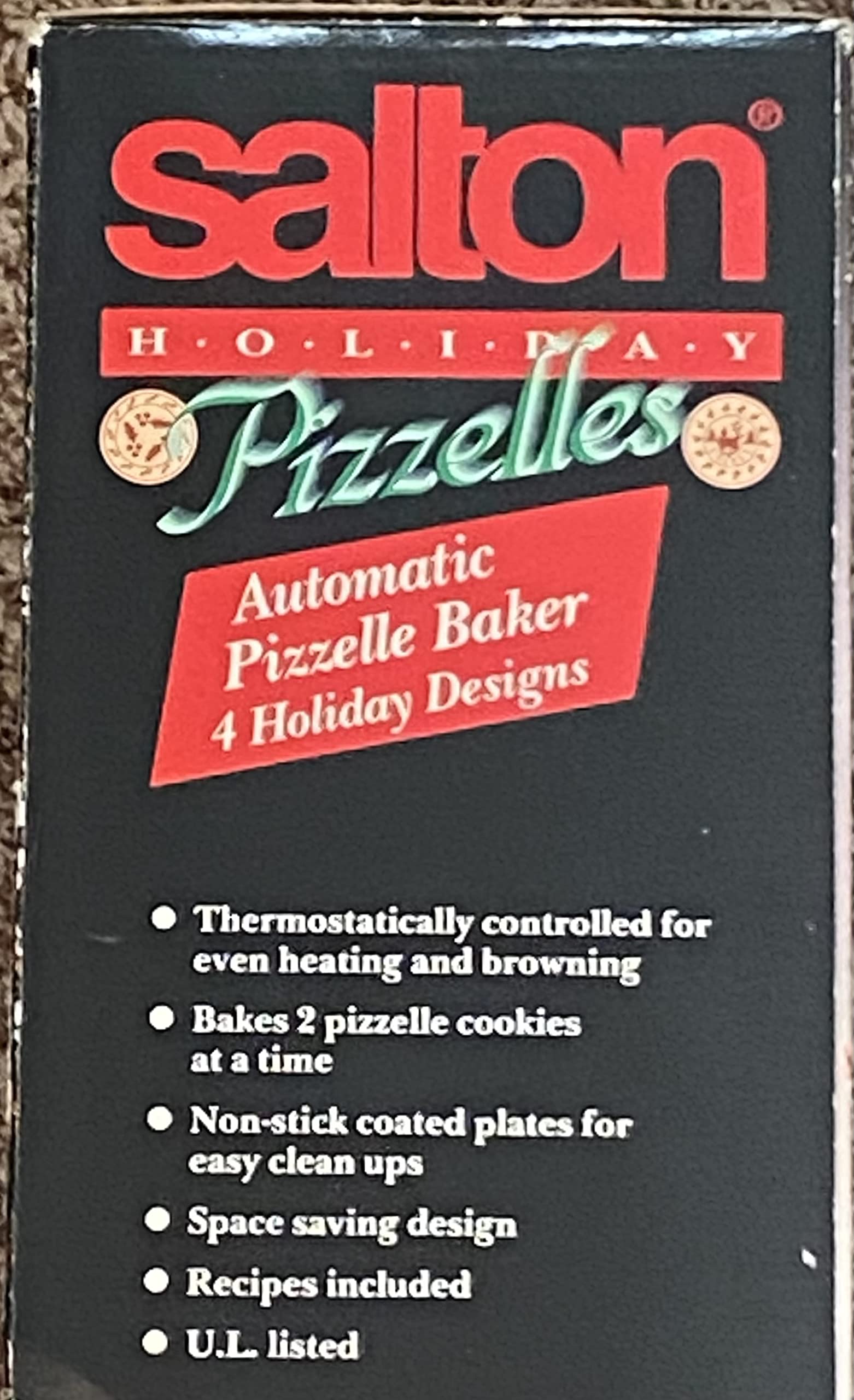 Holiday Pizzelle Maker With 4 Christmas Designs