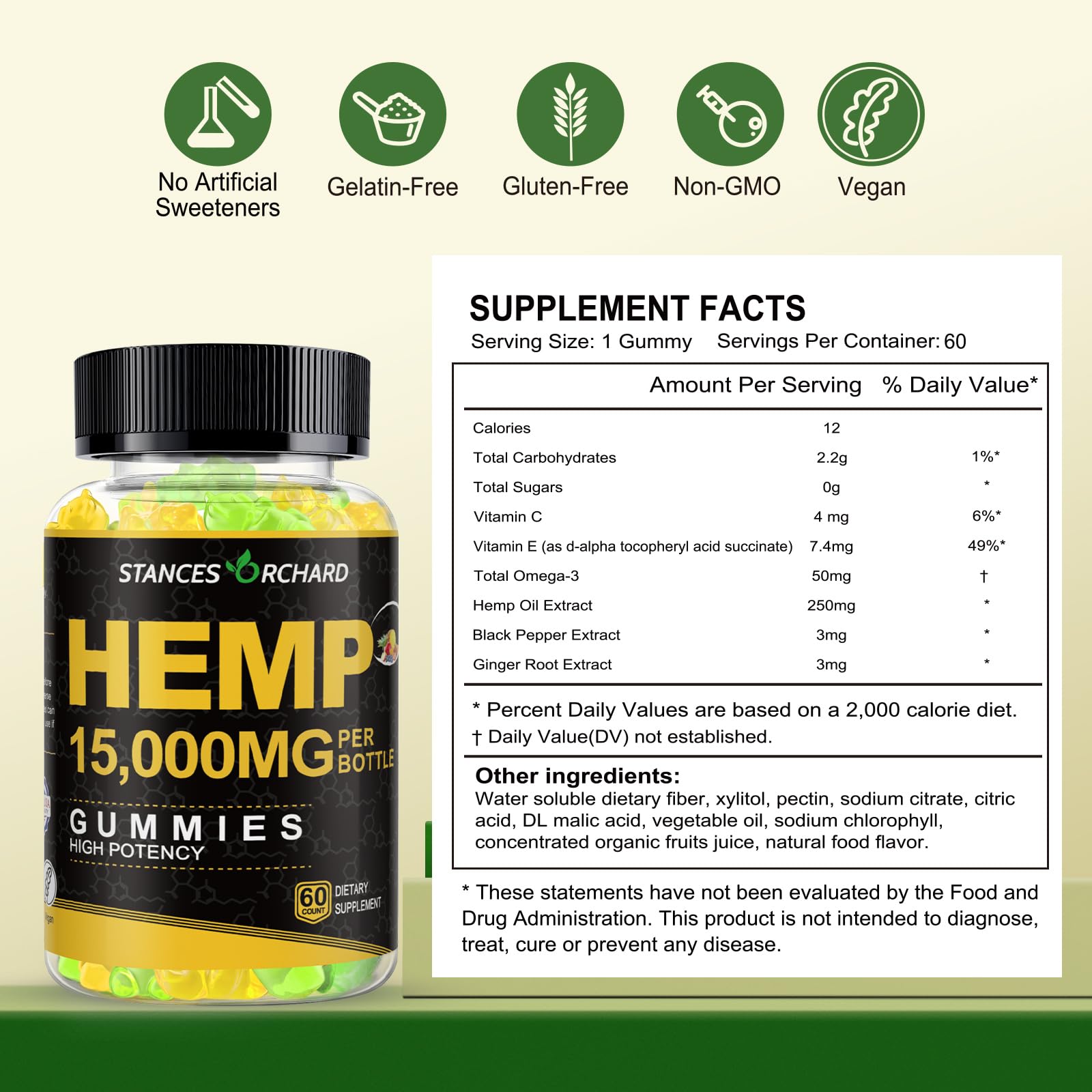 Hemp Gummies for Deep & Healthy Bеdtime - High Potency Organic Hеmp Oil Extract - Natural Fruit Flavors Gummies for Adult Calm & Relaxation - Made in USA