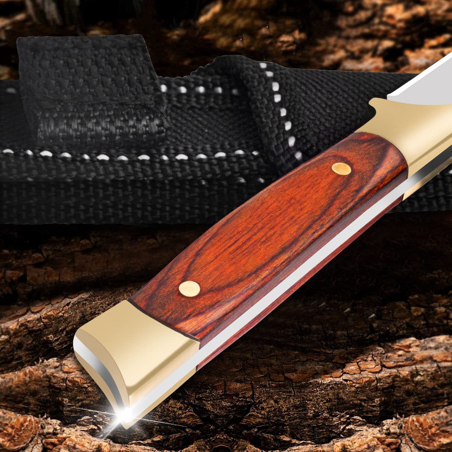 liuliang1 6.1'' Full Tang Straight Edge Tactical Knife with Sheath Survival Hunting EDC Tactical Knife for Outdoor Camping,Fishing