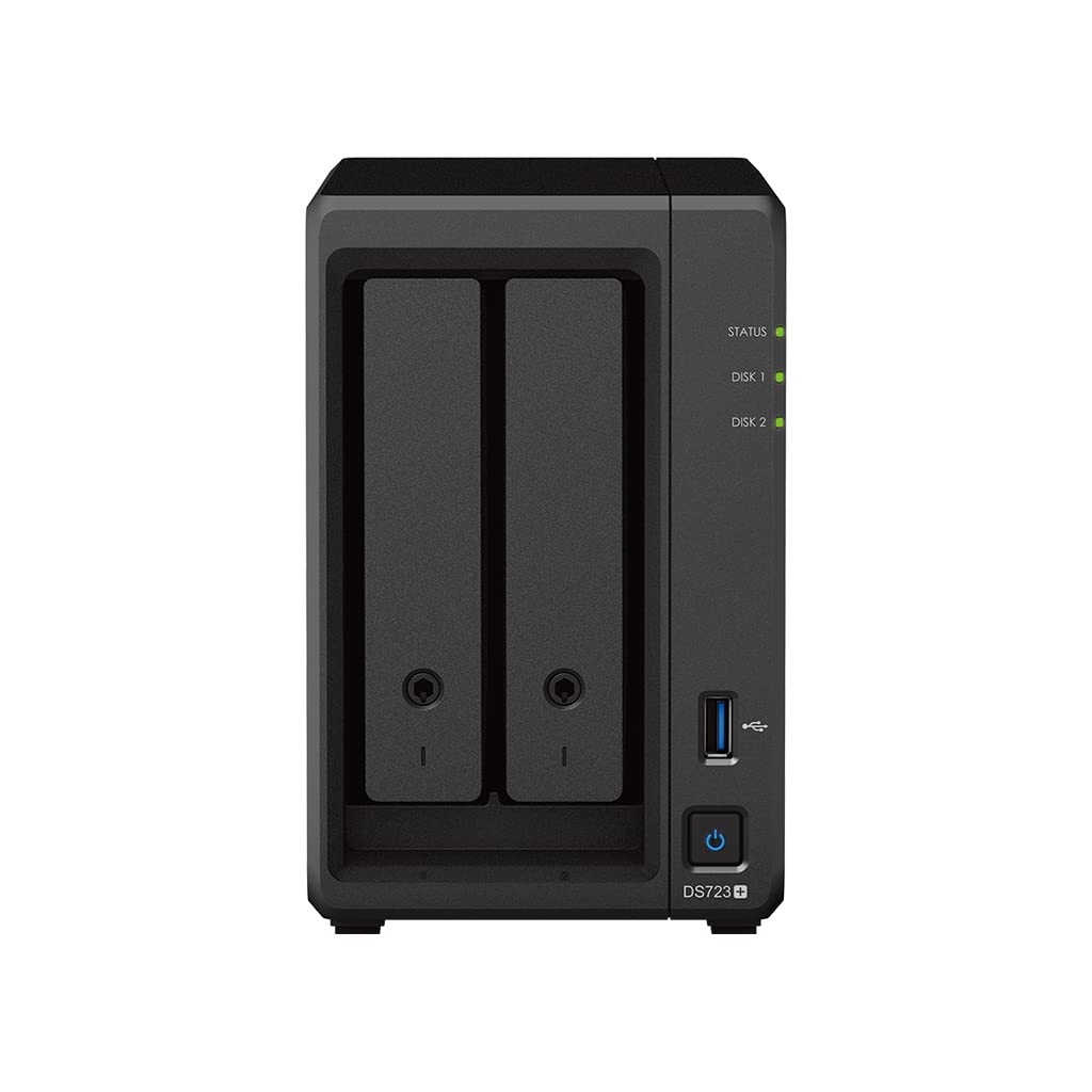 Synology DS723+ 2-Bay Diskstation NAS (AMD Ryzen™ 4 Threads R1600 Dual-Core 2GB Ram 2xRJ-45 1GbE LAN-Port) 12TB Bundle with 2X 6TB Seagate IronWolf