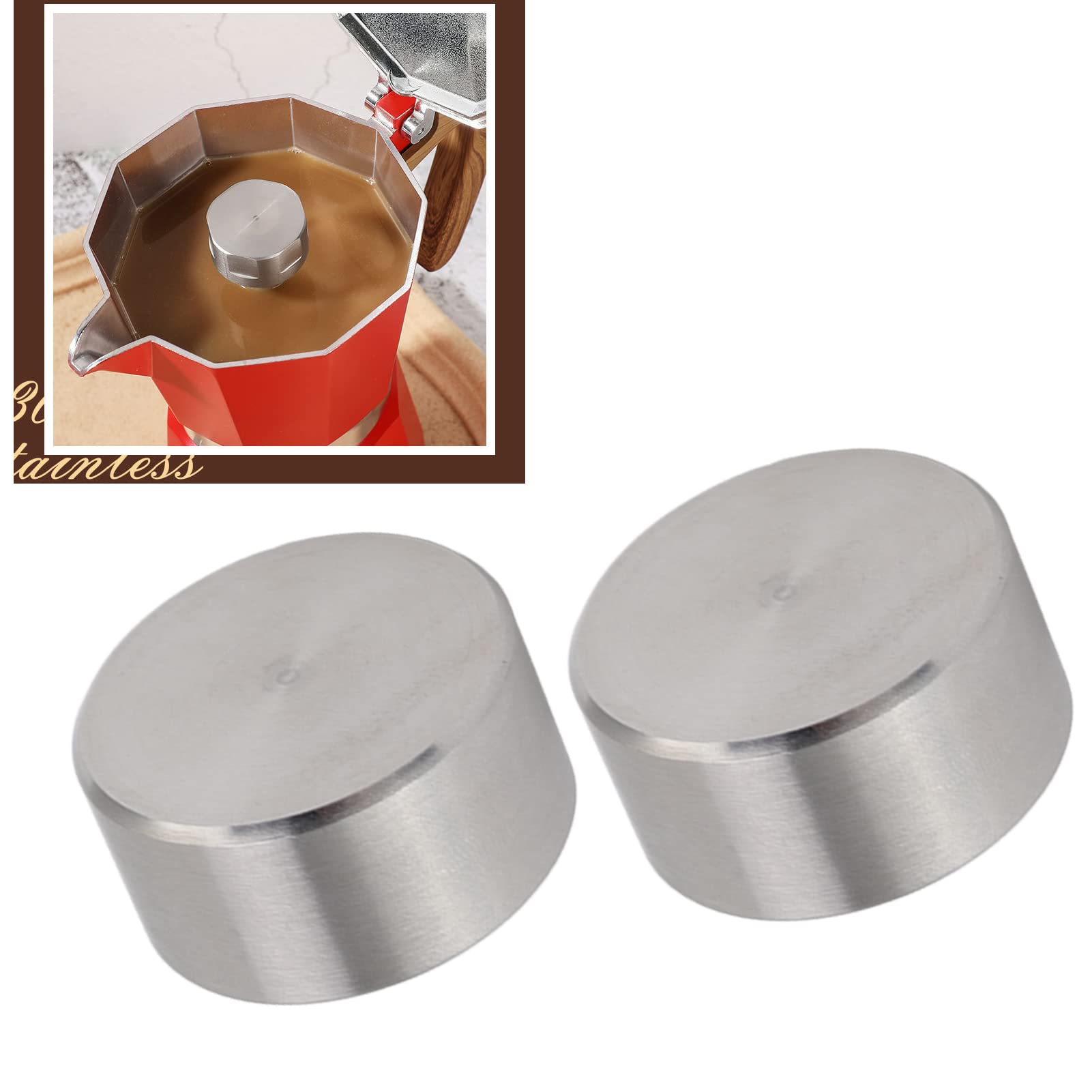 Moka Coffee Pot Splashing Proof Cover Anti Rust Stainless Steel Splash Cap Accessory 2Pcs Coffee Machines Appliances