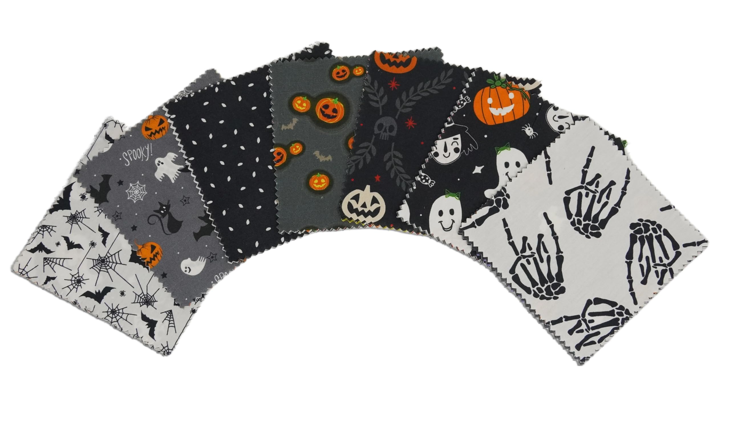 Soimoi Precut 5-inch Halloween Prints Cotton Fabric Bundle Quilting Squares Charm Pack DIY Patchwork Sewing Craft