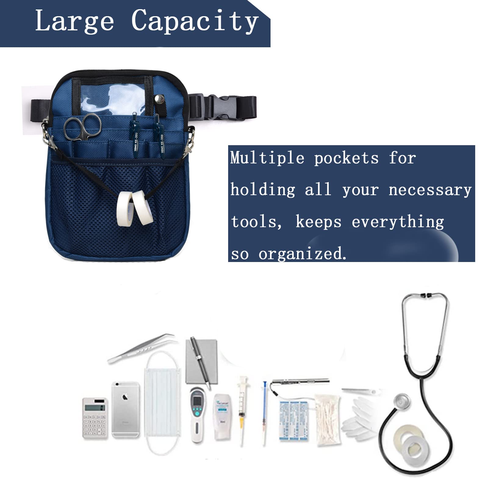 Trifold(3 Layers) Nurse Foldable Clipboard Pocket Size with Nursing Edition Cheat Sheets, Nursing Fanny Pack, Suit for Nurses,RN, Vet, EMT