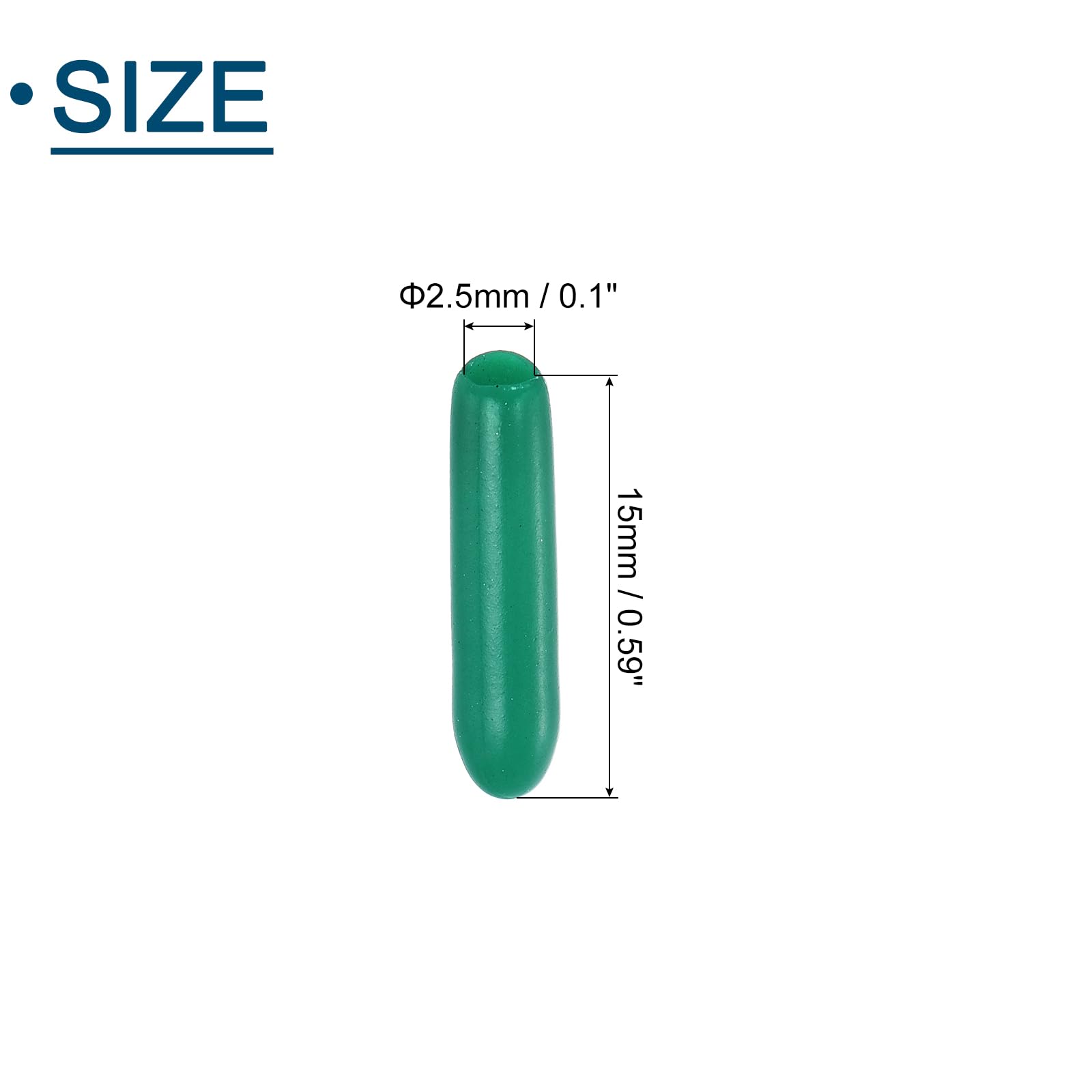 uxcell 50Pcs Rubber End Caps, 5.5mm/0.22" ID Flexible Rubber Caps, PVC Caps Rubber Screw for Bolts Screw Caps Thread Protectors Tube Screw Bolt, Green