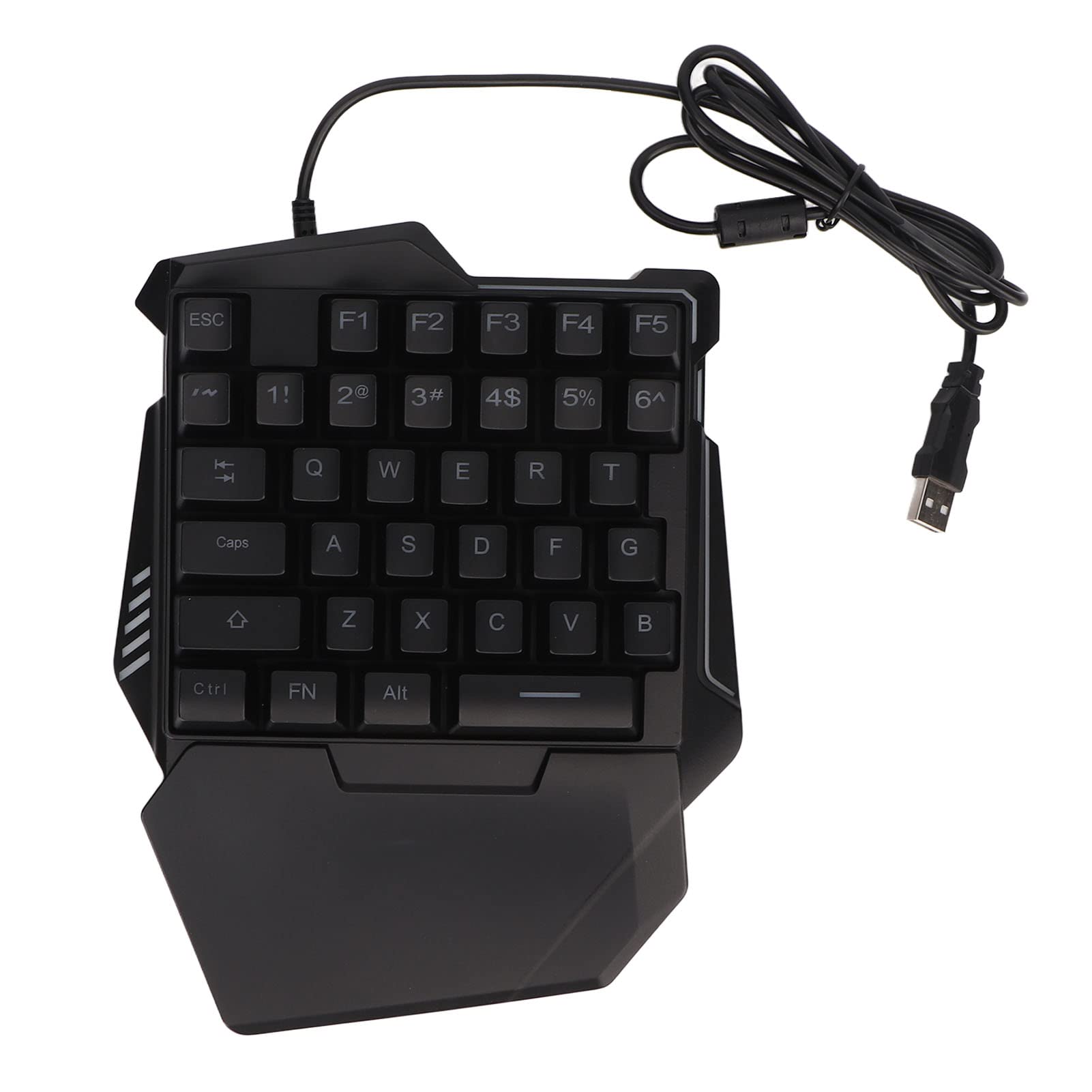 Shanrya RGB Gaming Keyboard, Colorful Backlight OneHanded Gaming Keyboard 35 Keys for Computer