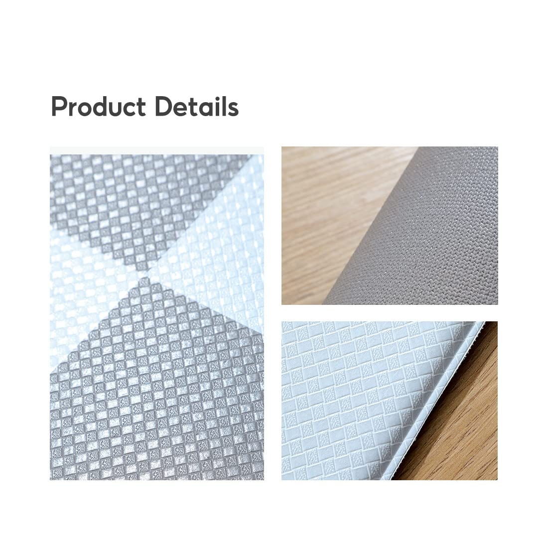 MINISO Kitchen Mat Cushioned Anti-Fatigue Rug, 17"x 30", Non-Slip & Waterproof, Heavy Duty PVC Ergonomic Comfort Mat for Kitchen, Home, Office, Laundry, Black