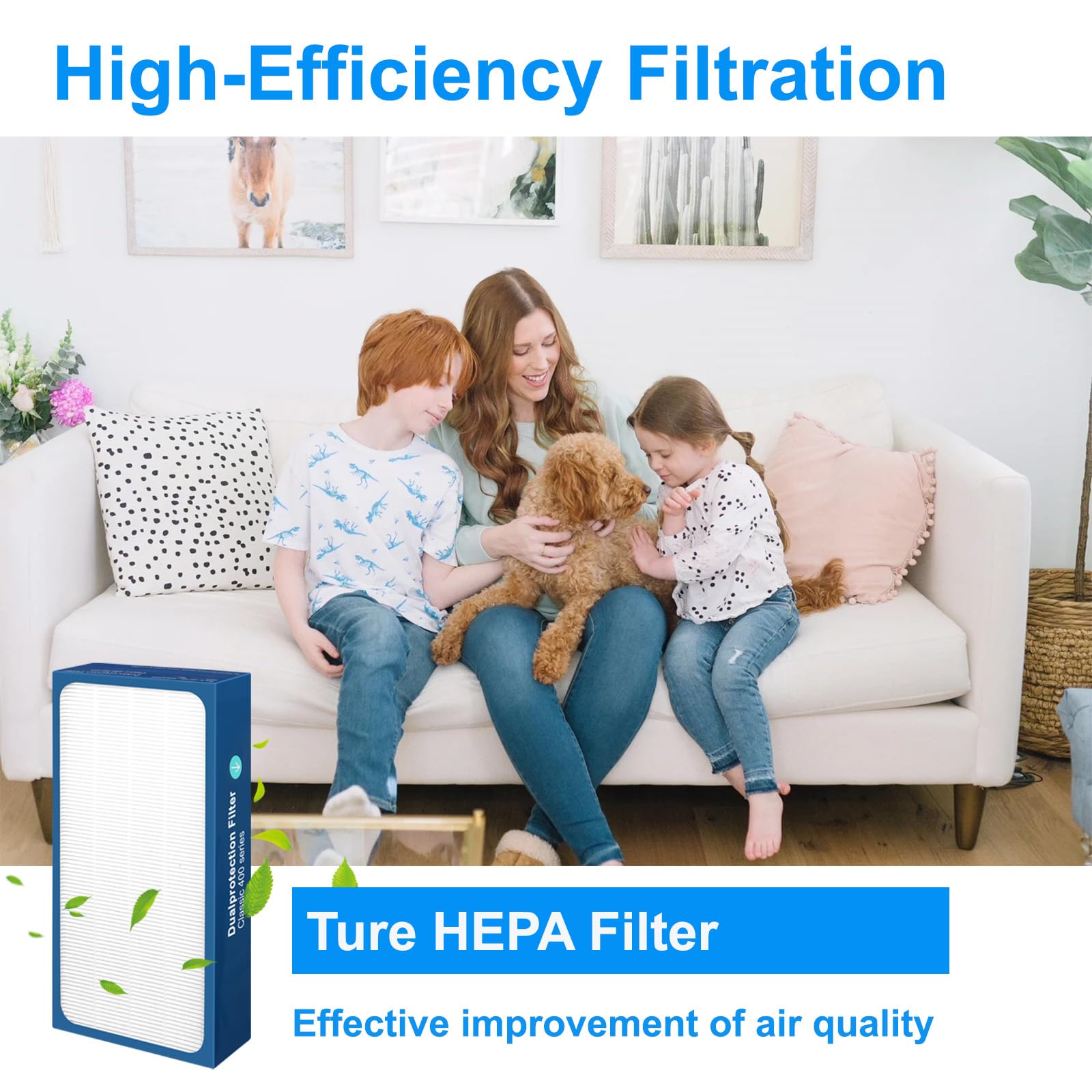 Vanbolt Upgraded Classic 400 Series Replacement Filter,Compatible with Blueair 400 Series Air Purifier Replacement Filter, Part# 480i,402,403,405,410,455EB,450E Replacement Filter (1PACK)