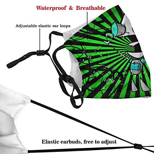 Mask Invader Zim Gir Adult Face Wind and Dust-Proof with Filter for Men Women 1 Pcs Black