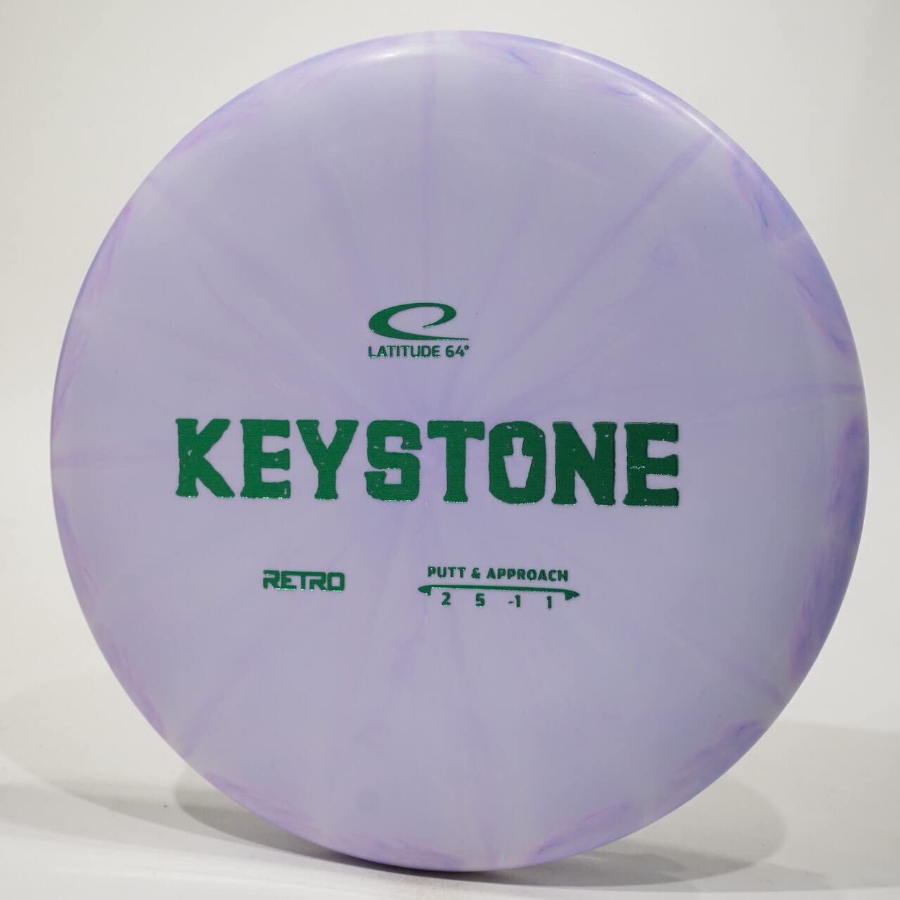 Latitude 64 Keystone (Retro) Putter & Approach Golf Disc, Pick Weight/Color [Stamp & Exact Color May Vary] Purplish Swirly 173-174 Grams