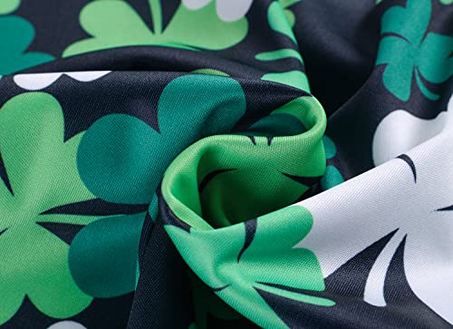 St. Patrick's Day Scrub Tops Women Cute V-Neck Green Shamrocks Printed Working Uniforms Shirt 2 Pockets Holiday Tshirt