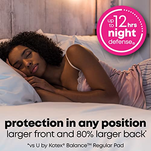 U by Kotex Balance Ultra Thin Overnight Pads with Wings, Extra Heavy Absorbency, 90 Count (Packaging May Vary)